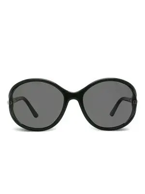 TOM FORD Round-frame Semi-rim Sunglasses - Black
