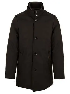 MOORER Coat With Removable Hood - Deep Brown