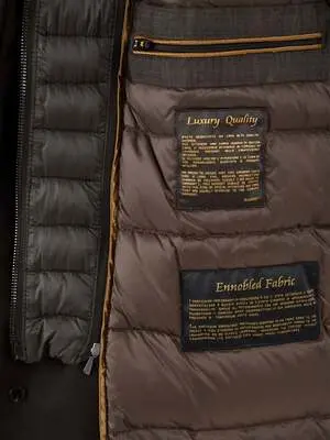 MOORER Coat With Removable Hood - Deep Brown