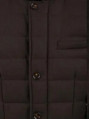MOORER Button Detailed Down Jacket - Brown
