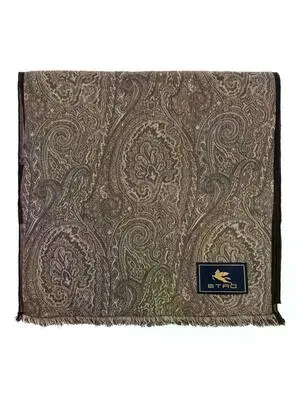 Etro Paisley-pattern Fringed Scarf - Brown