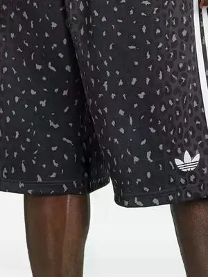 Adidas Leopard-print Striped Track Shorts