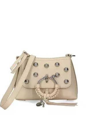 See By Chloé Ring-detail Studded Crossbody Bag - Neutrals