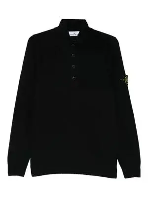 Stone Island High-neck Button Wool Sweater