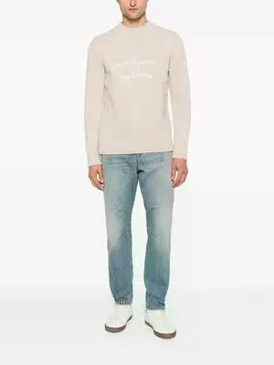 Eleventy Embroidered Crew-neck Sweater