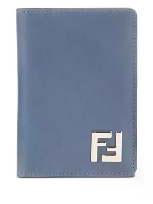 Fendi Logo-plaque Leather Cardholder - Blue