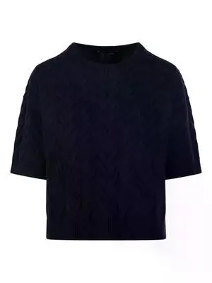Max Mara Cable-knit Short-sleeve Jumper - Blue