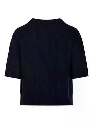 Max Mara Cable-knit Short-sleeve Jumper - Blue
