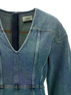 HAIKURE V-neck Denim Dress - Blue