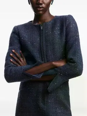 Emporio Armani Sequin-embellished Tweed Jacket