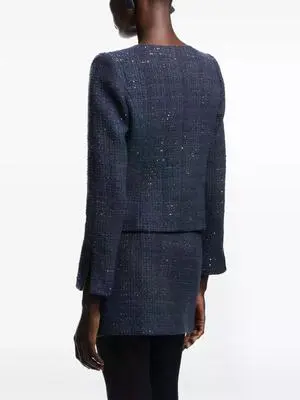 Emporio Armani Sequin-embellished Tweed Jacket