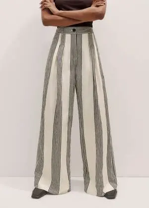 ME+EM Striped Wide-leg Trousers