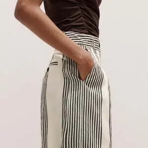 ME+EM Striped Wide-leg Trousers