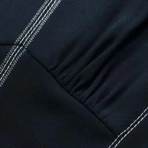ME+EM Contrast Stitch Crepe Midi Dress - Navy