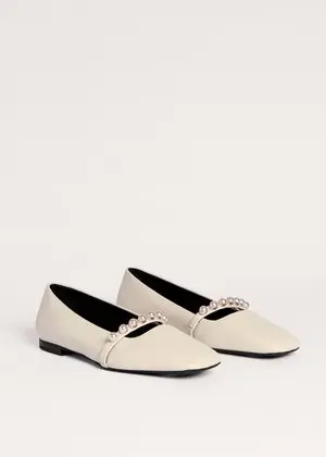 ME+EM Faux Pearl Ballerina Flat