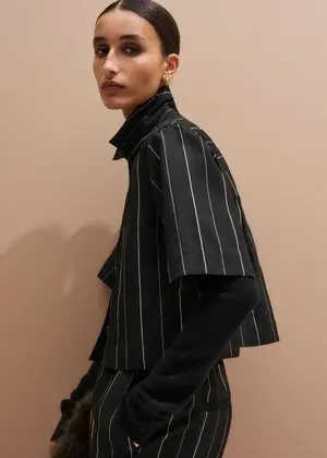 ME+EM Fluid Crop Pinstripe Shirt