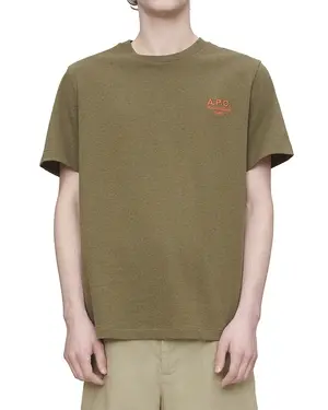 A.p.c. A. P.c. Short Sleeve Logo Tee Khaki/rouge