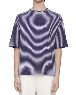 A.p.c. A. P.c. Bahia Striped Knit Tee Dark Navy