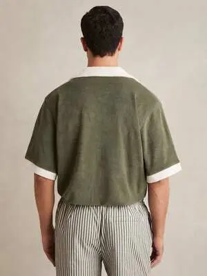 REISS Micah Towelling Contrast-trim Shirt