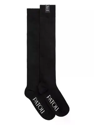 Patou Ribbed Knee-high Socks - Black
