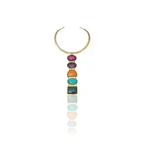 Sylvia Toledano Torque Pendant Necklace With Natural Gemstones - Multi 1