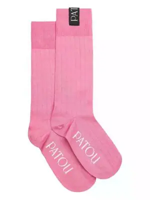 PATOU Ribbed Logo Socks - Pink