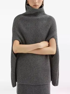 JIL SANDER High-neck Ribbed Cape