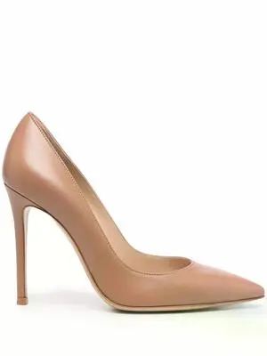 GIANVITO ROSSI 105mm Leather Pumps - Neutrals
