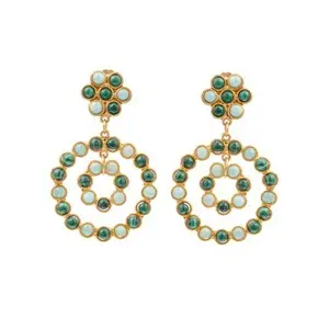 Sylvia Toledano Happy Flower Clip Earrings - Malachite