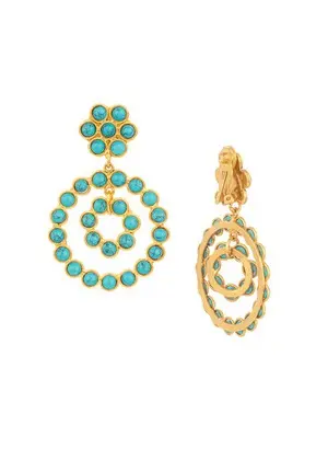 Sylvia Toledano Happy Flower Clip Earrings - Turquoise