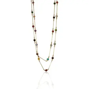 Sylvia Toledano Gold Plated Brass "candies" Layered Necklace With -stone Bezel Setting - Multi