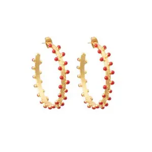 Sylvia Toledano Gipsy Hoop Earrings - Red