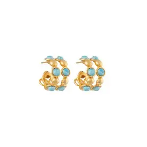 Sylvia Toledano Mini Creole Double Earrings - Larimar
