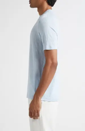 Thom Sweeney Linen Stretch Jersey T-shirt - Sky Blue