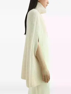 JIL SANDER High-neck Ribbed Cape - Neutrals
