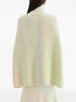JIL SANDER High-neck Ribbed Cape - Neutrals