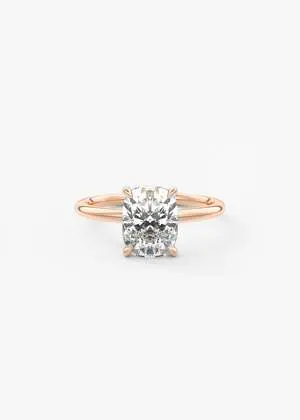 FRANK DARLING Plunge Hidden Halo Elongated Cushion Cut Engagement Ring - Yellow Gold