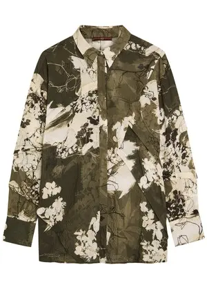 High Warrent Printed Seersucker Blouse