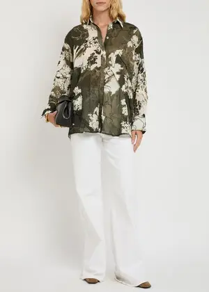 High Warrent Printed Seersucker Blouse