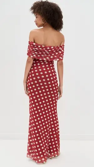 AFRM Mccall Polka Dot Maxi Dress