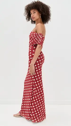 AFRM Mccall Polka Dot Maxi Dress