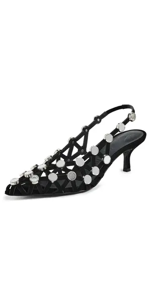Attico Grid Slingback Pumps