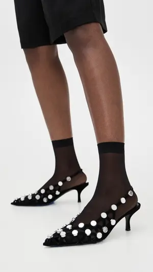 Attico Grid Slingback Pumps