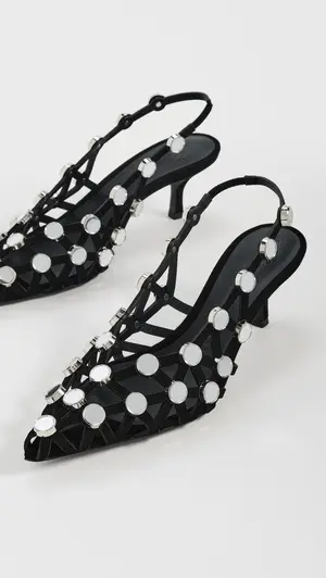 Attico Grid Slingback Pumps