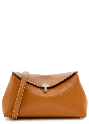 TOTEME T-lock Grained Leather Clutch