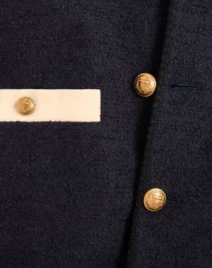 Valentino Garavani Cotton Tweed Bomber - Navy