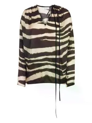Nina Ricci Zebra-print V-neck Top