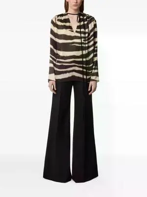 Nina Ricci Zebra-print V-neck Top