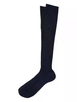 Brunello Cucinelli Long Length Ribbed Socks - Blue
