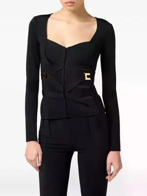 Elisabetta Franchi Corset Detail Long Sleeve Top